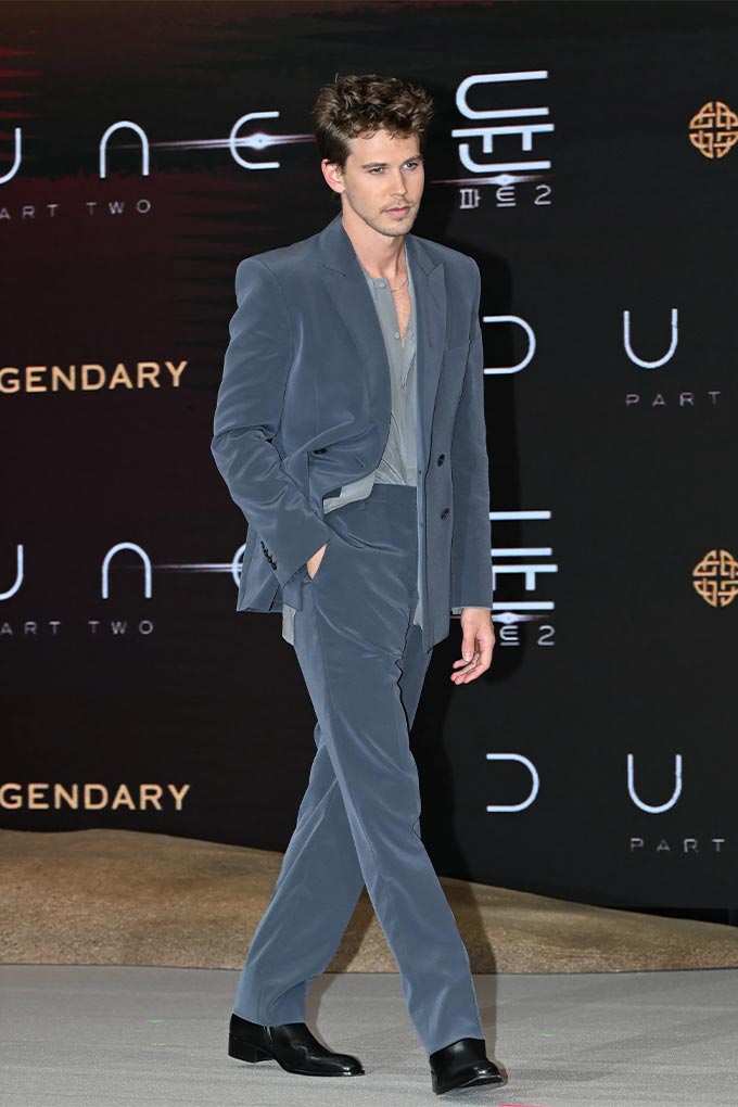 With his slick suit game, Austin Butler was destined for ‘American Psycho’